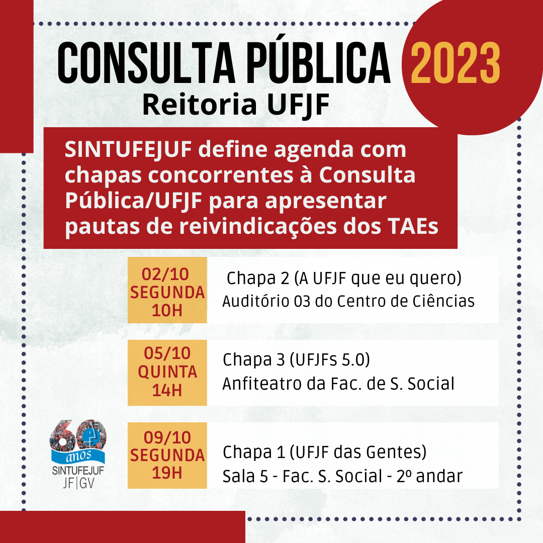 Sintufejuf Define Agenda Com Chapas Concorrentes à Consulta Pública